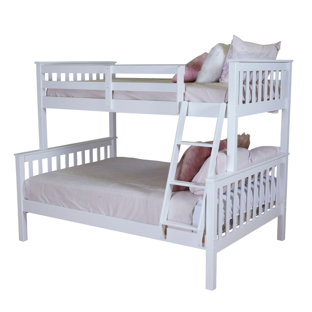 Litera Paris |Twin - Full Blanca -Muebles El Bosque - El Bosque