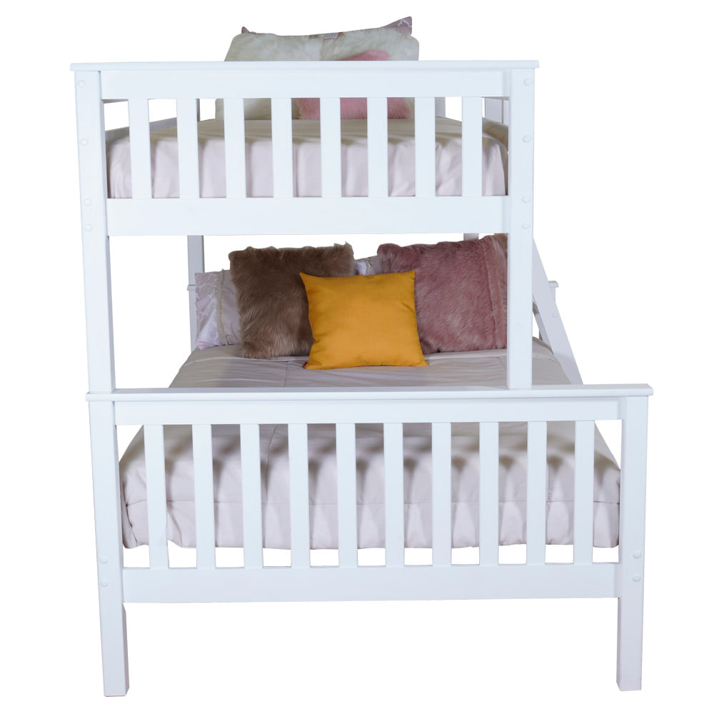 Litera Paris |Twin - Full Blanca -Muebles El Bosque - El Bosque