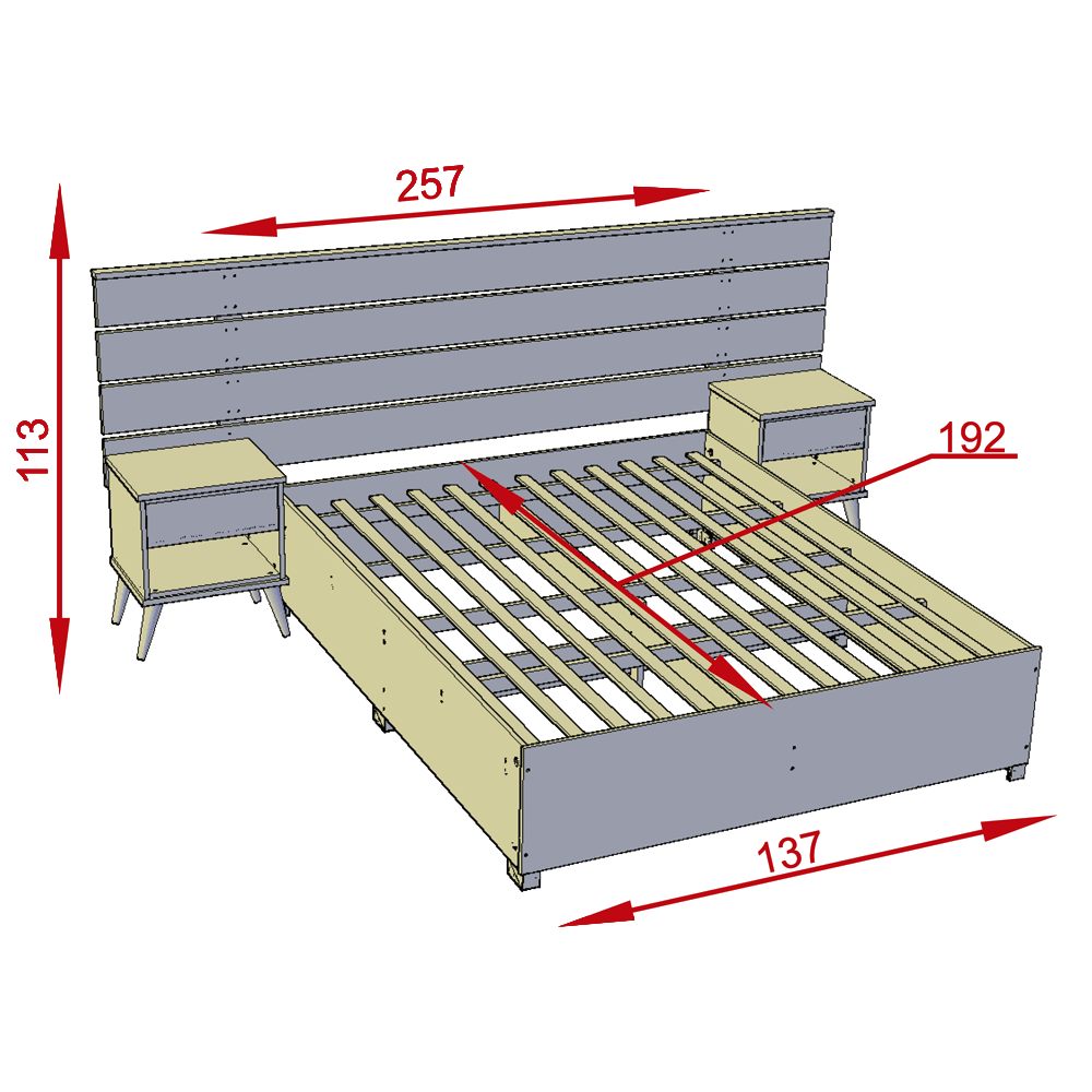 Cama Roma|Full 2 Plazas Nuez - El Bosque - El Bosque