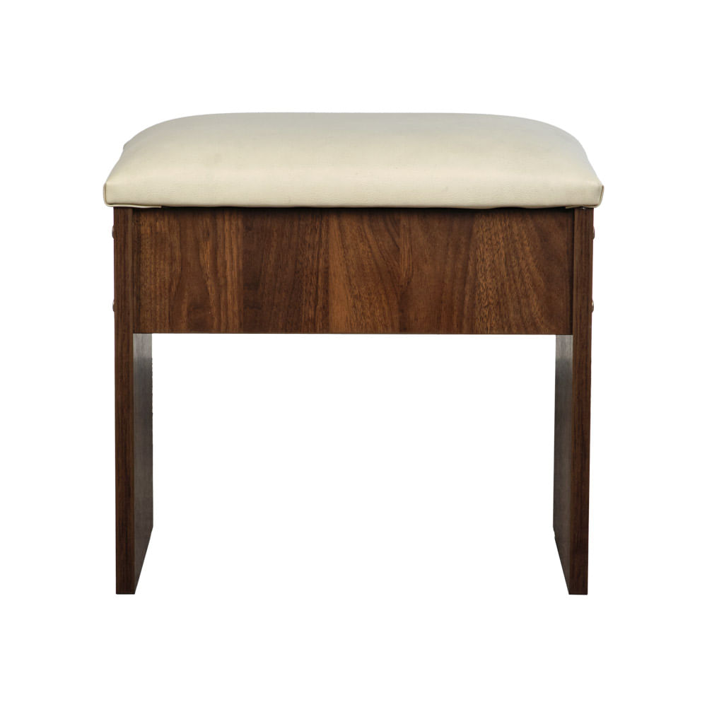Banquito Para Coqueta Arianna Walnut-Muebles El Bosque - El Bosque