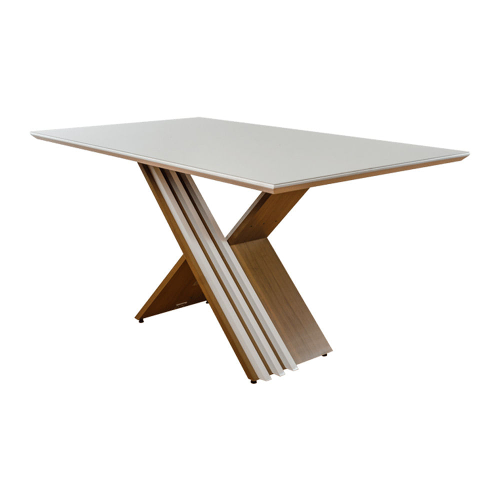 Mesa de Comedor Rectangular Madrid |Bi Color Imbuia - Blanco Antiguo - El Bosque - El Bosque