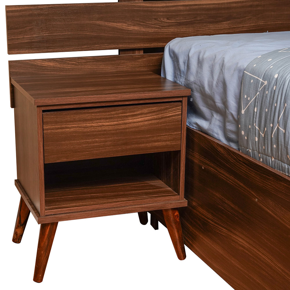 Cama Roma | Queen 2½ Nuez -Muebles El Bosque - El Bosque